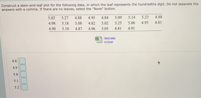 Solved Construct a stem-and-leaf plot for the following | Chegg.com