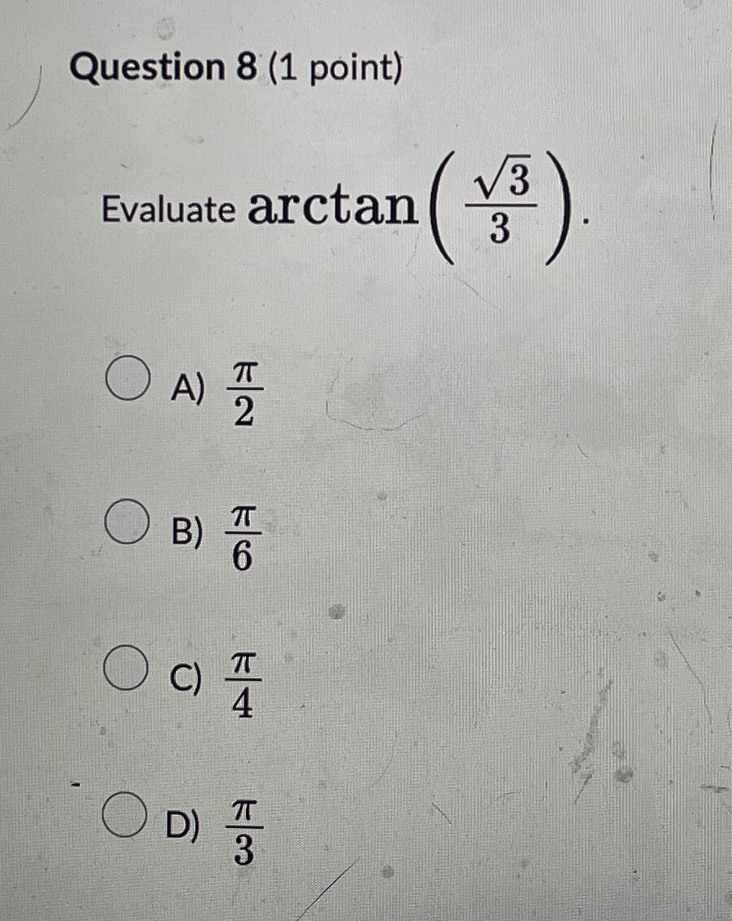 Solved Question 8 (1 ﻿point)Evaluate | Chegg.com