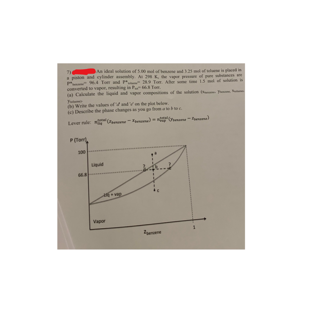 Solved GE12An ideal solution of 5.00mol of benzene and | Chegg.com