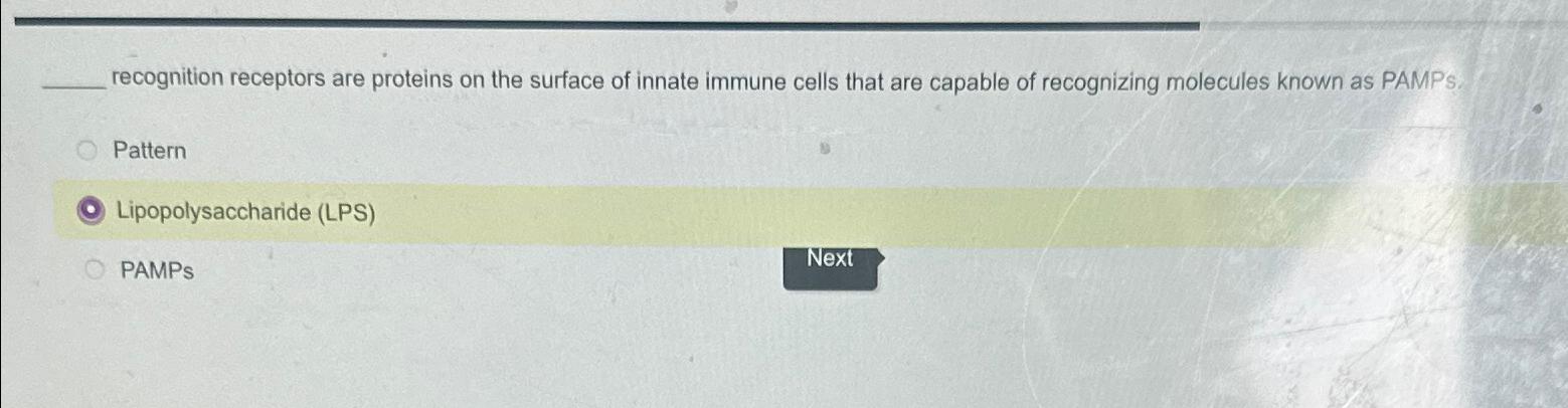 Solved recognition receptors are proteins on the surface of | Chegg.com