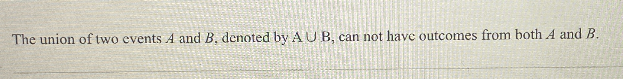 Solved The union of two events A and B, ﻿denoted by A∪B, | Chegg.com