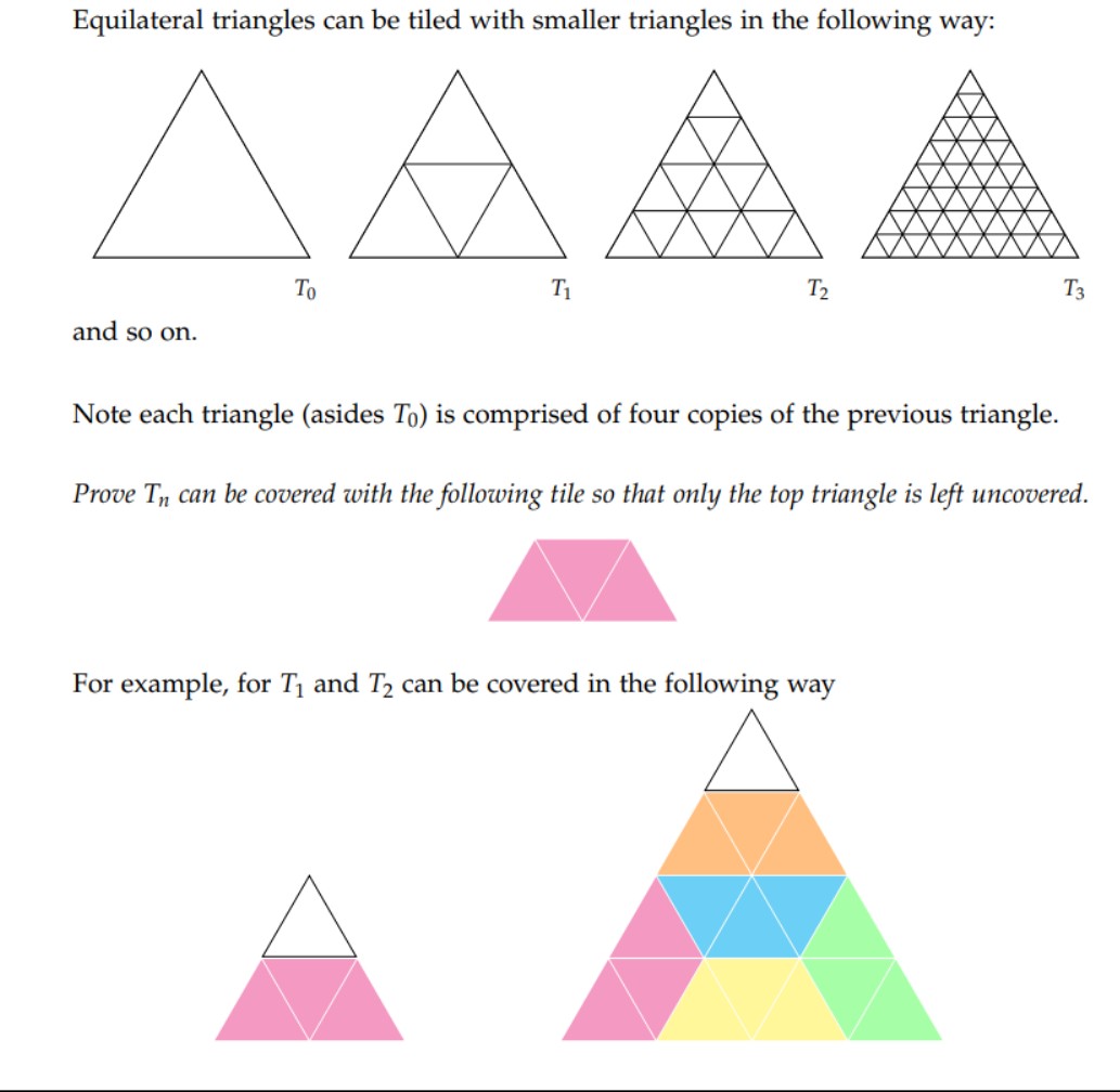 Solved Equilateral triangles can be tiled with smaller | Chegg.com