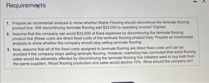 Solved 1. Prepare an incremental analysis to show whether | Chegg.com