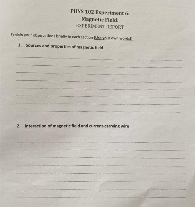 Solved PHYS 102 Experiment 6: Magnetic Field: Purpose THEORY | Chegg.com
