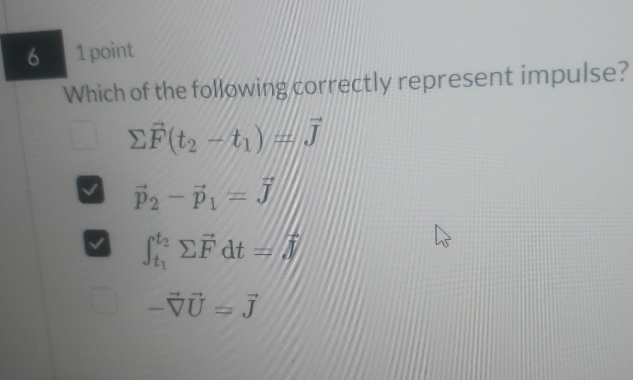 Solved 1 ﻿point.Which of the following correctly represent | Chegg.com