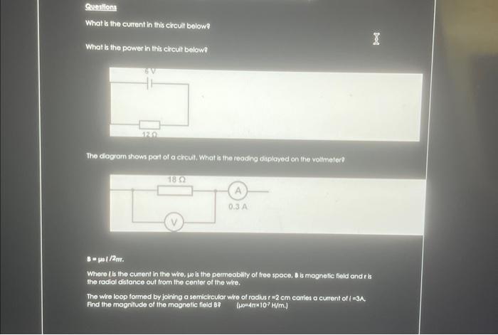 Solved Guestlony What is the current in this creult below? | Chegg.com