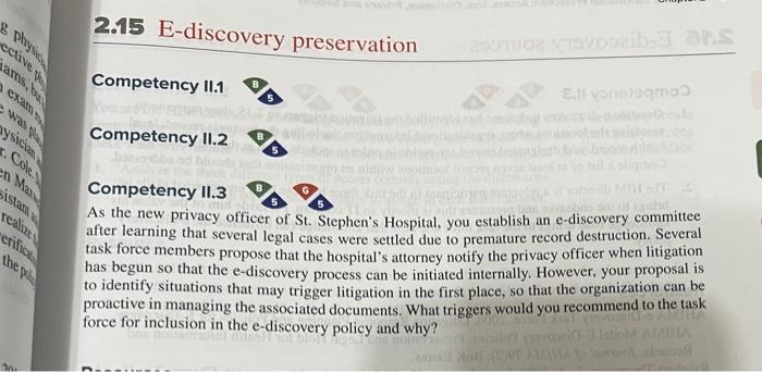 Solved Competency II.1 Competency II.2 Competency II.3 As | Chegg.com