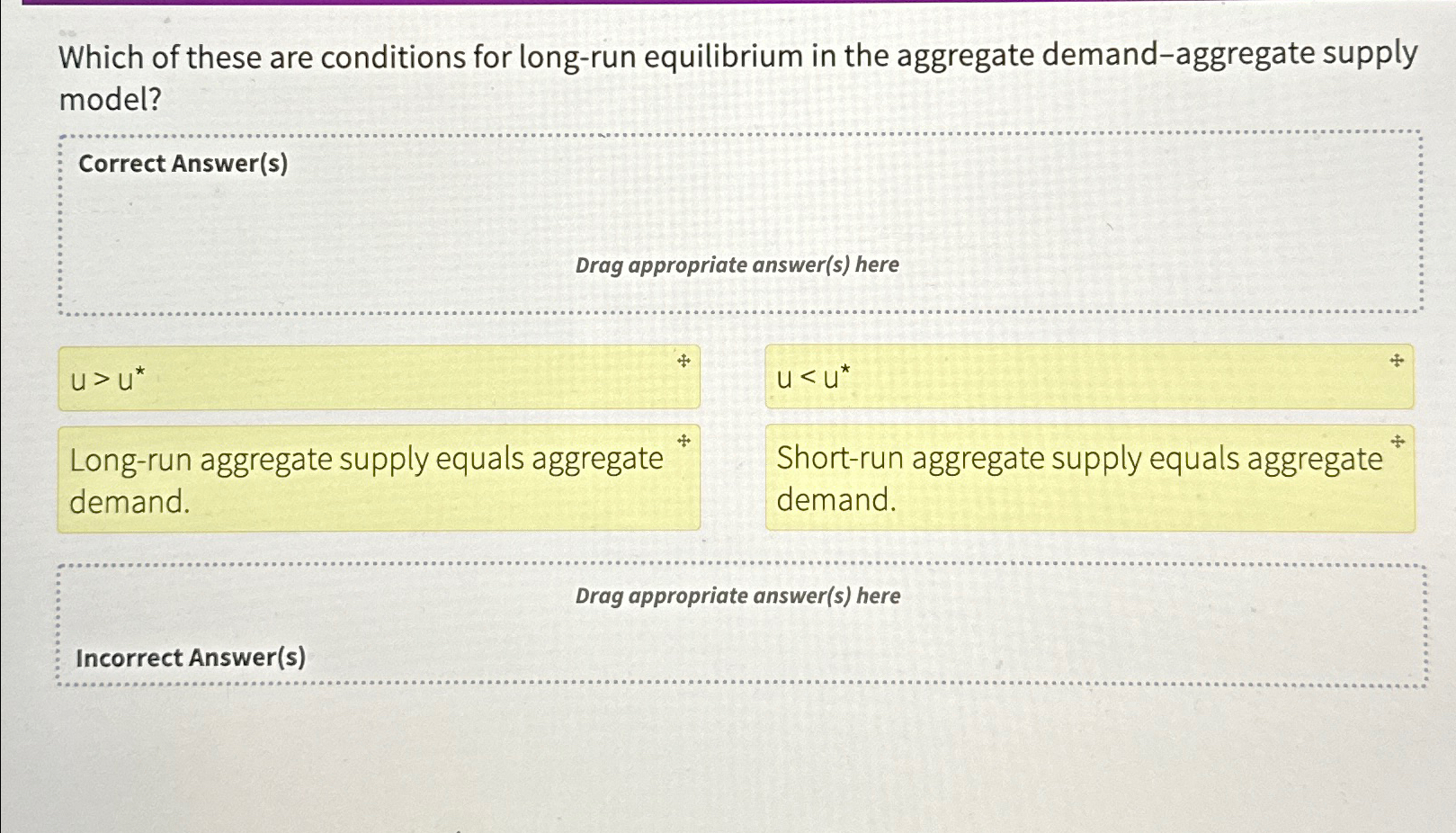 Solved Which of these are conditions for long-run | Chegg.com