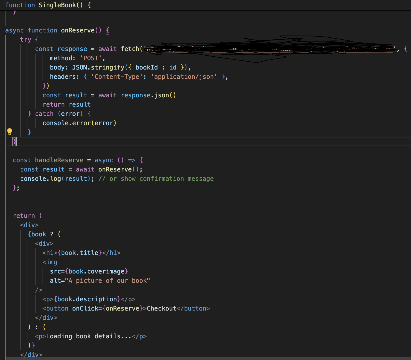 Solved async function onReserve() { ﻿try { ``` ``` ﻿method: | Chegg.com