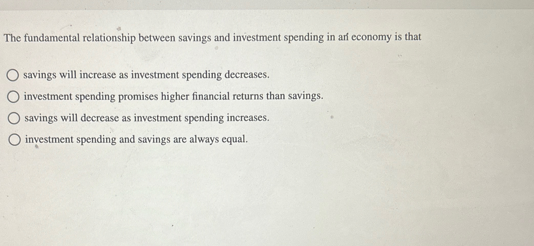 Solved The fundamental relationship between savings and | Chegg.com
