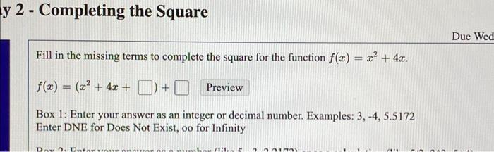 Solved y 2 - Completing the Square Fill in the missing terms | Chegg.com