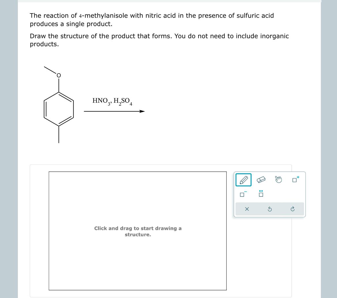 Solved The reaction of 4-methylanisole with nitric acid in | Chegg.com