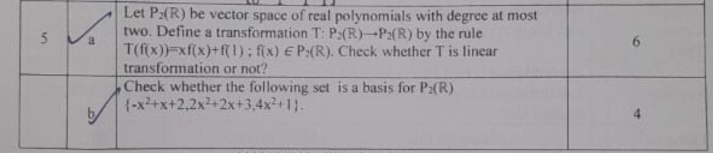 Solved 5Let P(R) ﻿be vector space of real polynomials with | Chegg.com