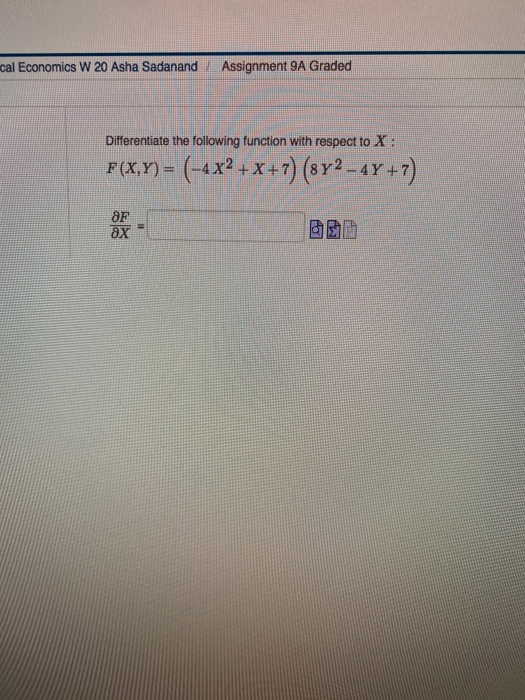Solved cal Economics W 20 Asha Sadanand Assignment 9A Graded | Chegg.com