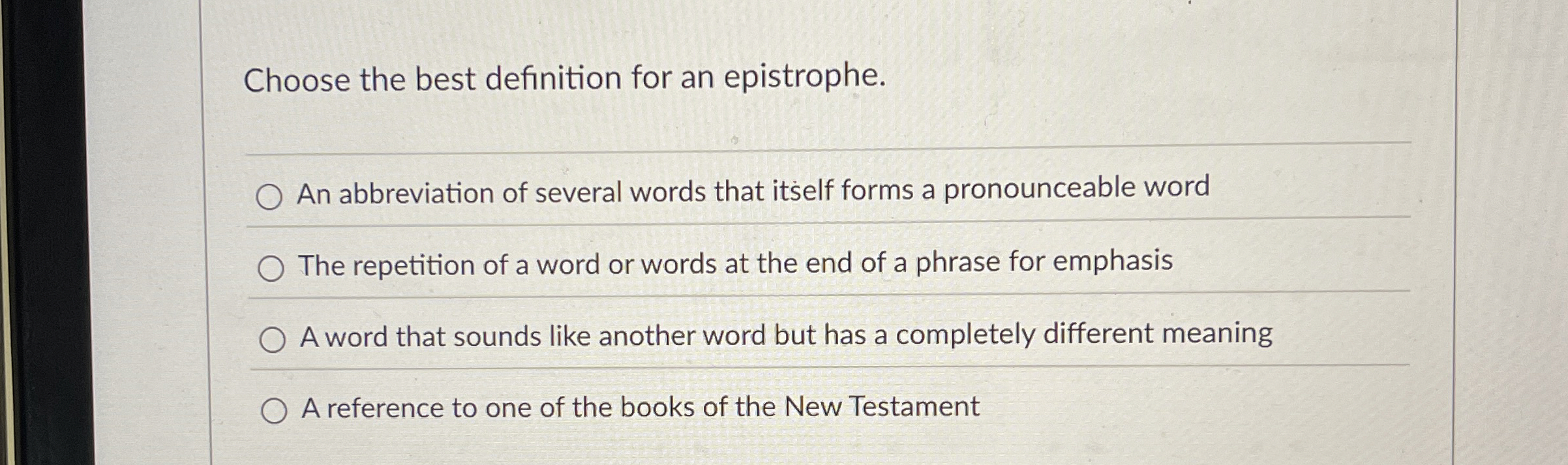 Solved Choose the best definition for an epistrophe.An | Chegg.com