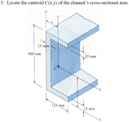 Solved Locate the centroid C(x.y) of the channel's | Chegg.com