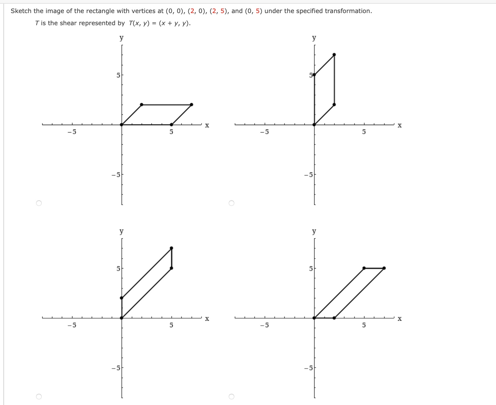 Solved Sketch the image of the rectangle with vertices at | Chegg.com