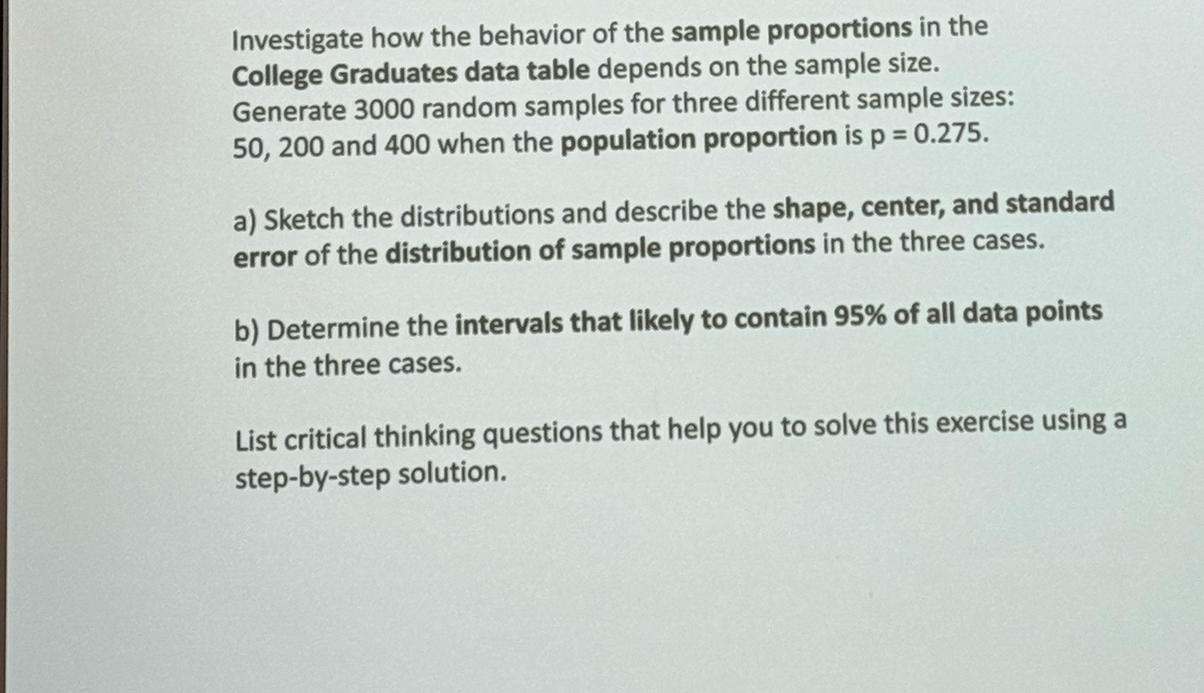 Solved Investigate how the behavior of the sample | Chegg.com