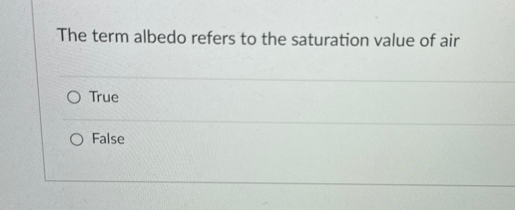 Solved The term albedo refers to the saturation value of | Chegg.com