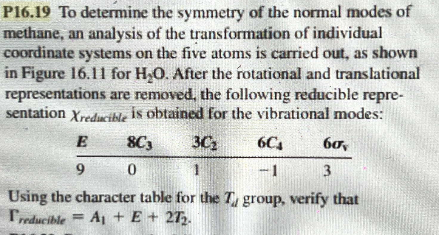Solved P16.19 ﻿To determine the symmetry of the normal modes | Chegg.com