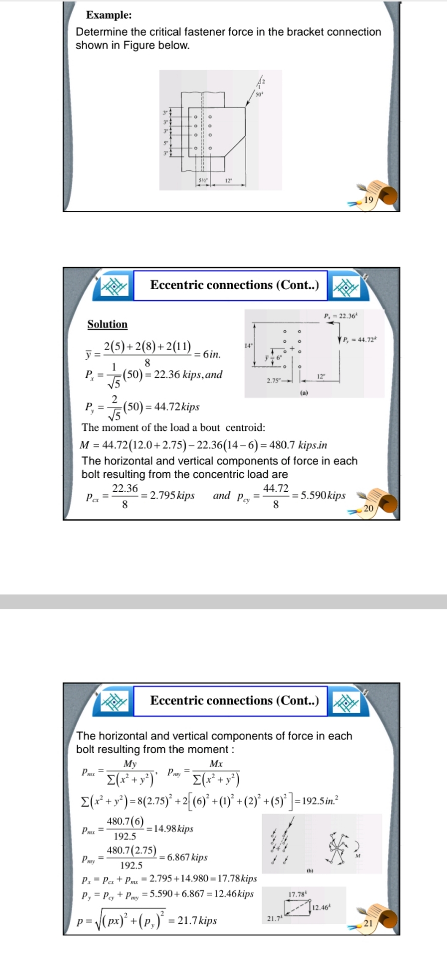 Solved Eccentric connections (Cont..)Example:Determine the | Chegg.com