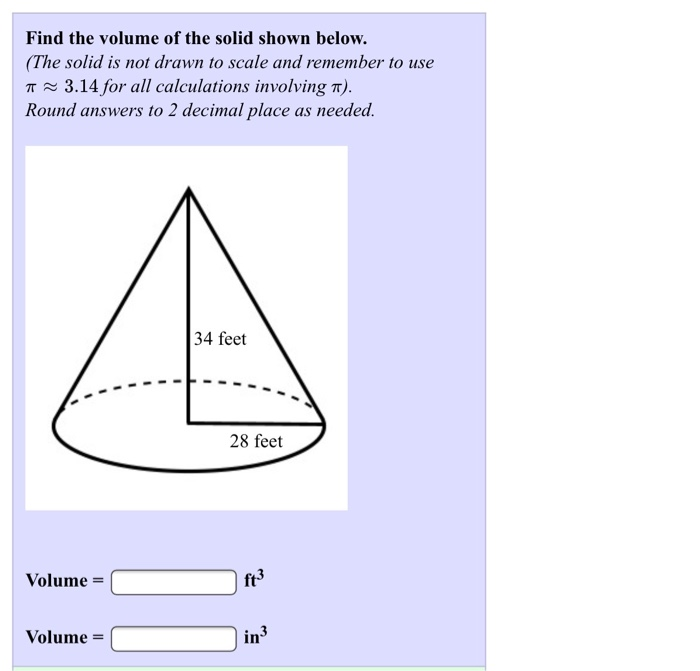 Solved Find the volume of the solid shown below. (The solid | Chegg.com