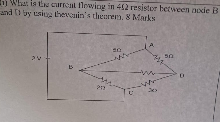 Solved What is the current flowing in 4Ω ﻿resistor between | Chegg.com