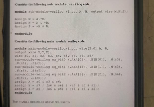 Solved Consider the following sub_module_ver1log code:module | Chegg.com