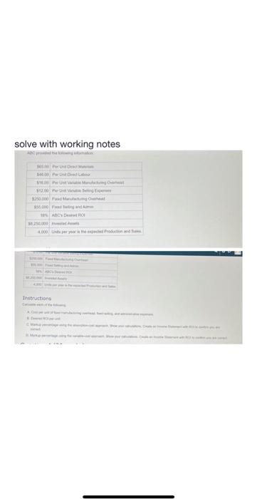 solve with working notes | Chegg.com
