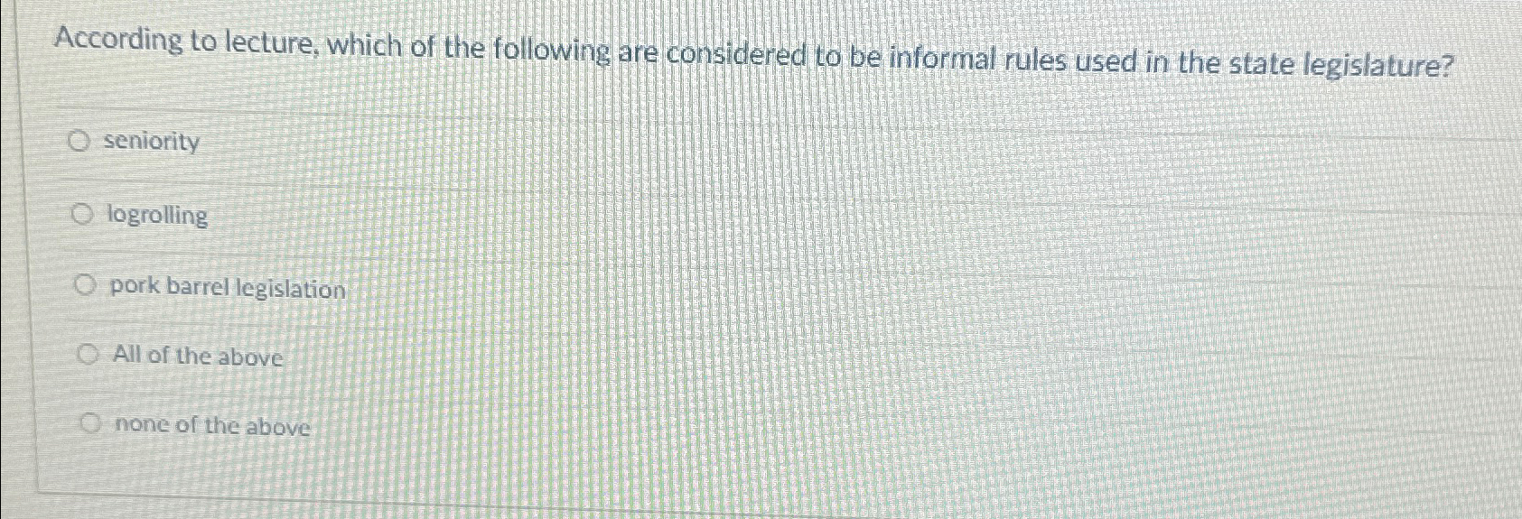 Solved According to lecture, which of the following are | Chegg.com