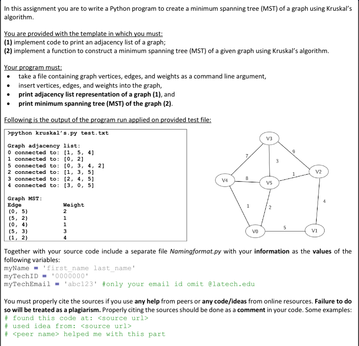 IIn this assignment you are to write a Python program | Chegg.com
