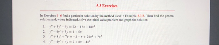 Solved 5.3 Exercises In Exercises 1-6 find a particular | Chegg.com