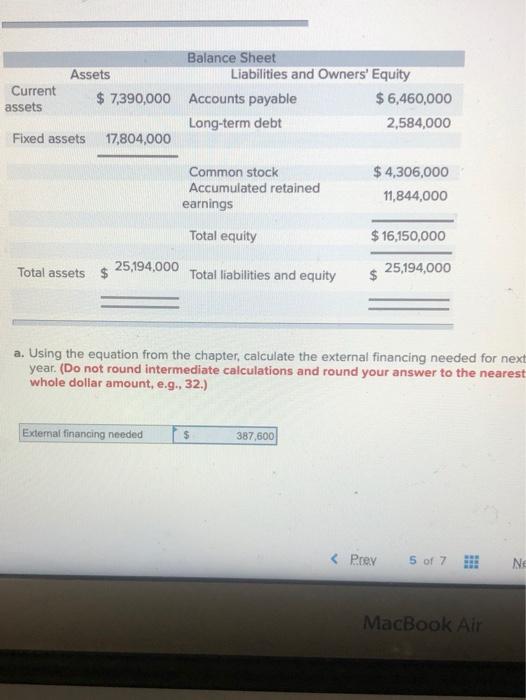 Solved Problem 3-13 External Funds Needed The Optical Scam | Chegg.com
