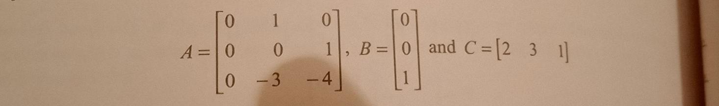 Solved Using only Kalman's test evaluate the observability | Chegg.com