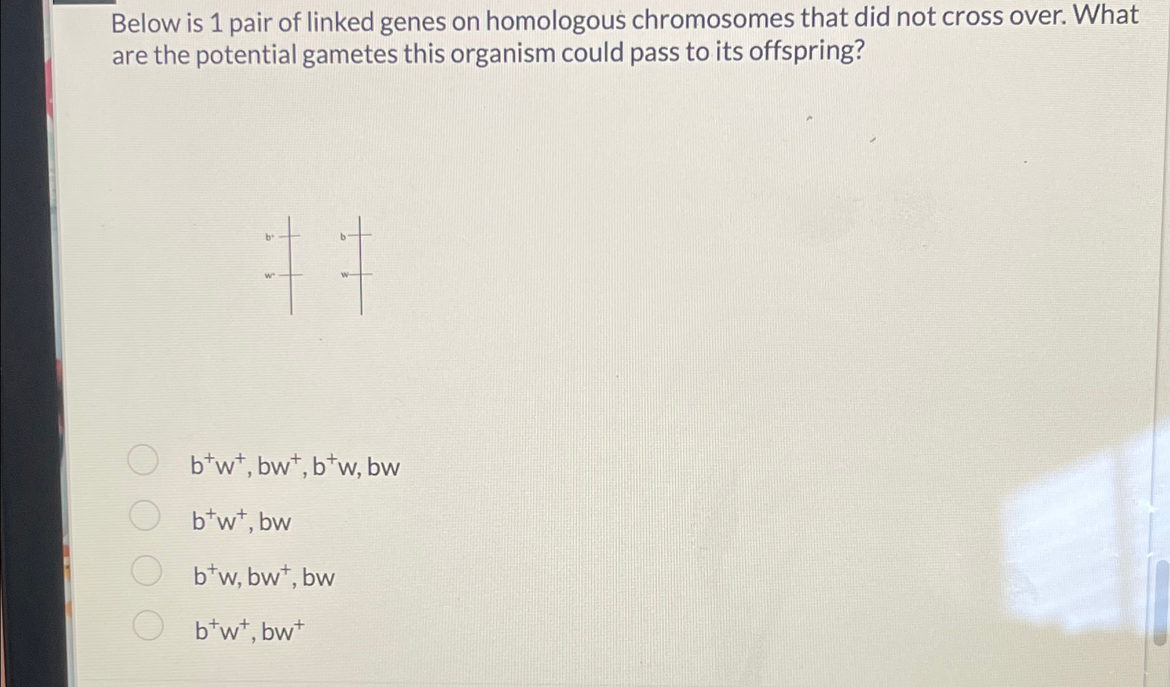 Below is 1 ﻿pair of linked genes on homologous | Chegg.com
