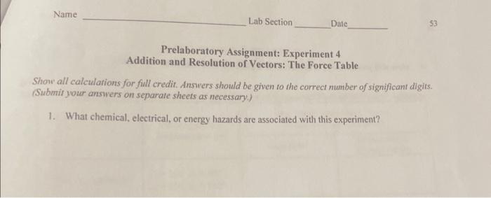 Solved Prelaboratory Assignment: Experiment 4 Addition and | Chegg.com