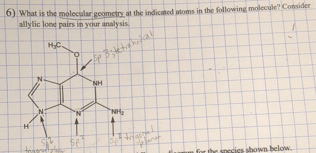 Solved What is the molecular geometry at the indicated atoms | Chegg.com