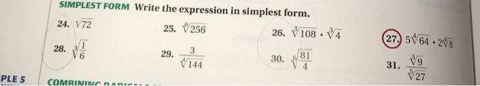 Solved SIMPLEST FORM Write the expression in simplest form. | Chegg.com