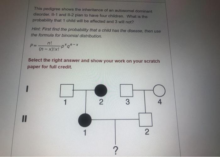 Solved This pedigree shows the inheritance of an autosomal | Chegg.com