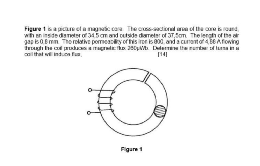 [Solved]: Figure 1 is a picture of a magnetic core