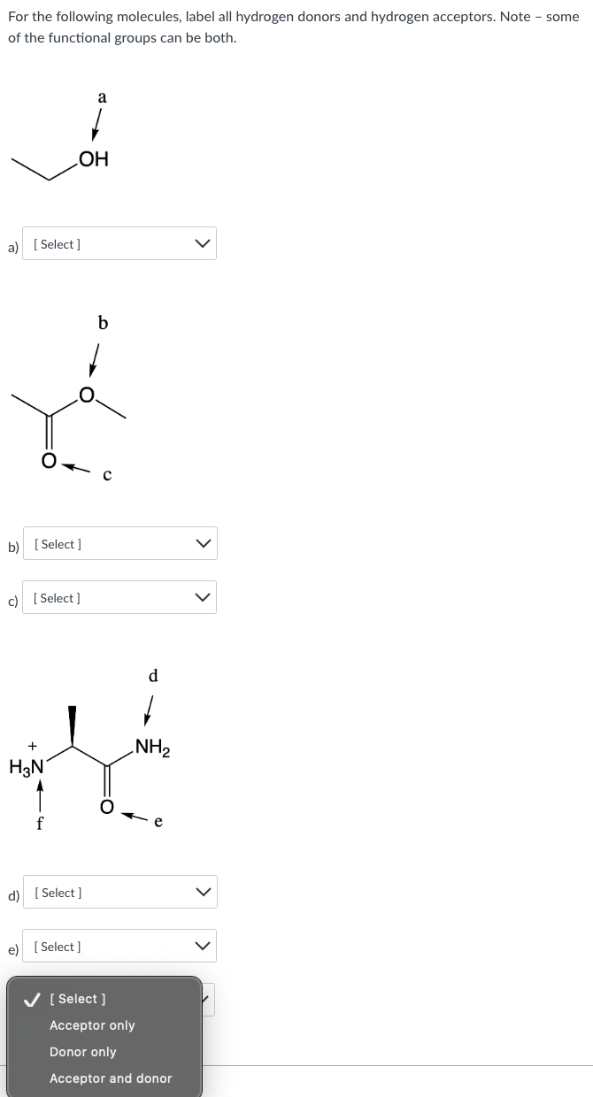 Solved For the following molecules, label all hydrogen | Chegg.com