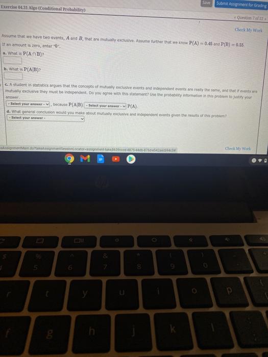 Solved Save Exercise 04.31 Algo (Conditional Probability) | Chegg.com