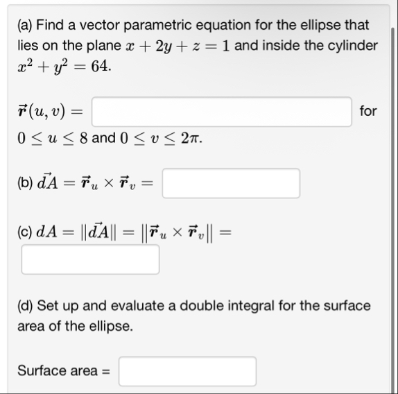 Solved (a) ﻿Find a vector parametric equation for the | Chegg.com