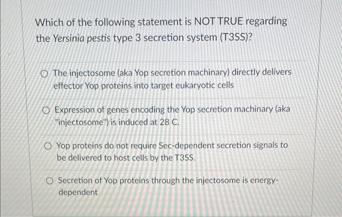 Solved Which of the following statement is NOT TRUE | Chegg.com