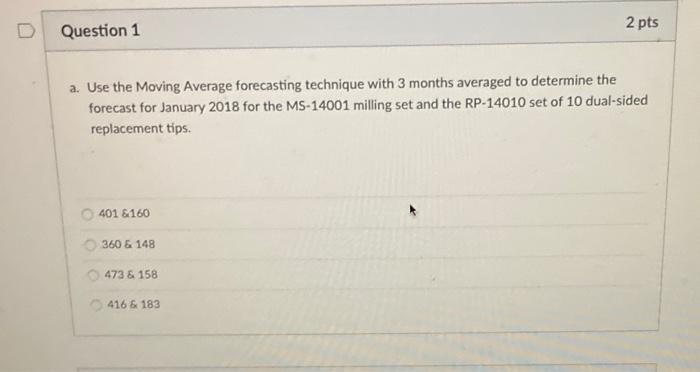 Solved a. Use the Moving Average forecasting technique with | Chegg.com