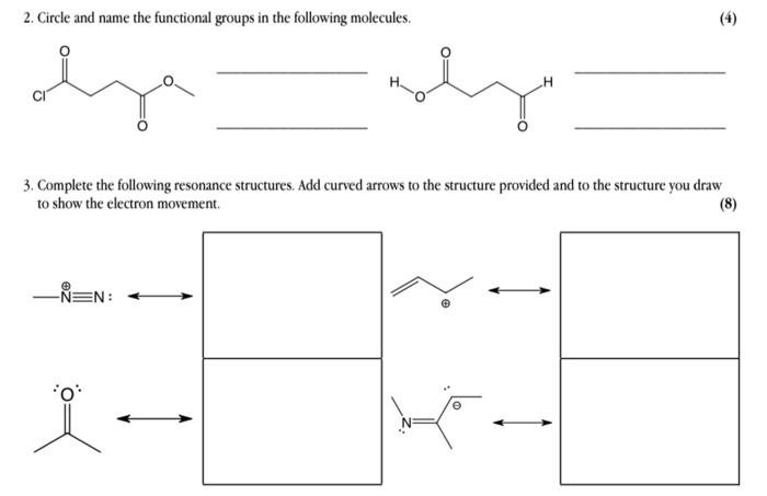 Solved 2. Circle and name the functional groups in the | Chegg.com