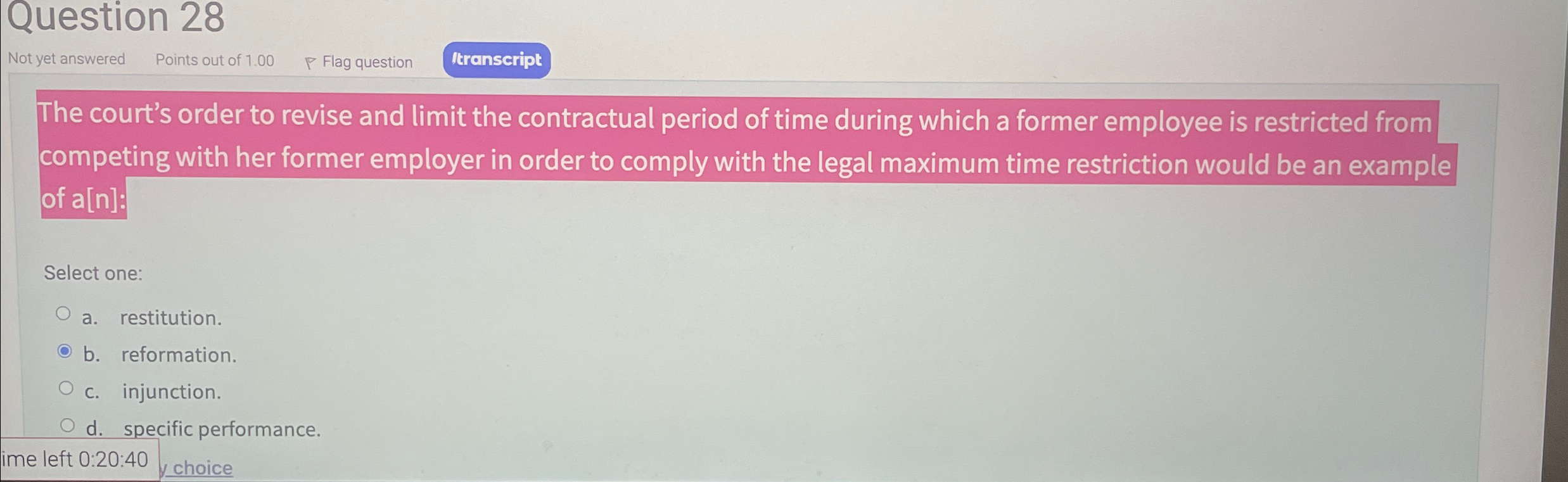Solved Question 28Not yet answeredPoints out of 1.00Flag | Chegg.com