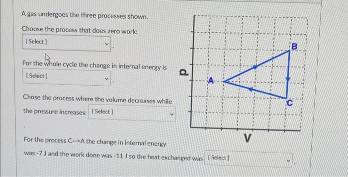 Solved A gas undergoes the three processes shown. Choose the | Chegg.com