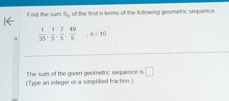Solved Find the sum Sn ﻿of the first n ﻿terms of the | Chegg.com