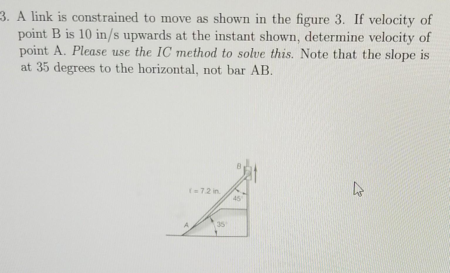 Solved A link is constrained to move as shown in the figure | Chegg.com